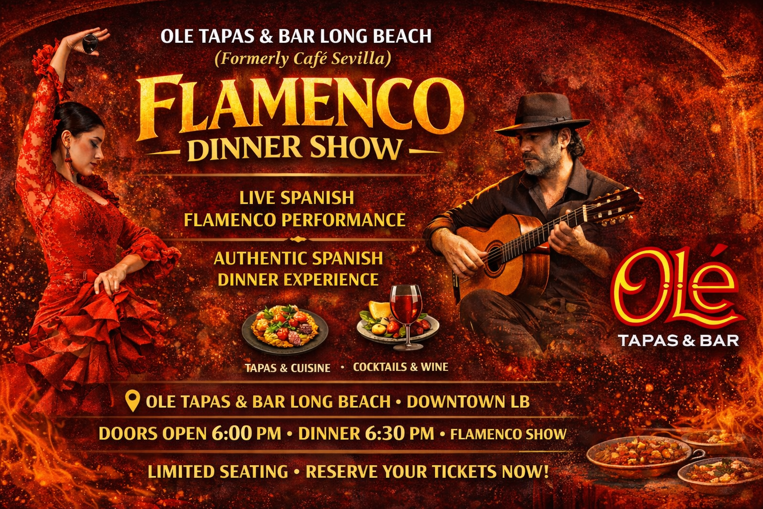 Flamenco Dinner Show at Ole Tapas & Bar Long Beach (Formerly Cafe ...